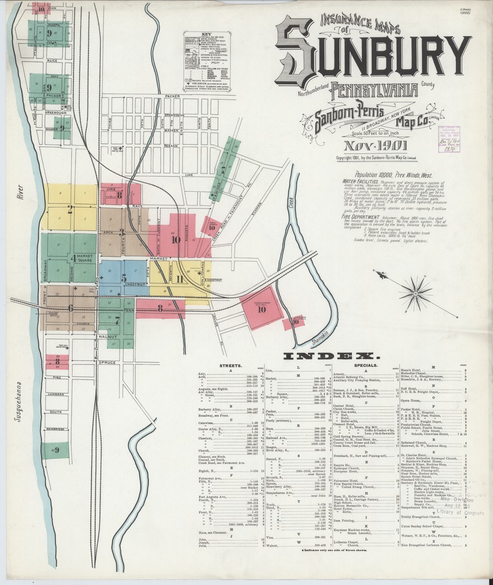 Sunbury, Pennsylvania (1901) — Sanborn Fire Insurance Map | Sanborn ...