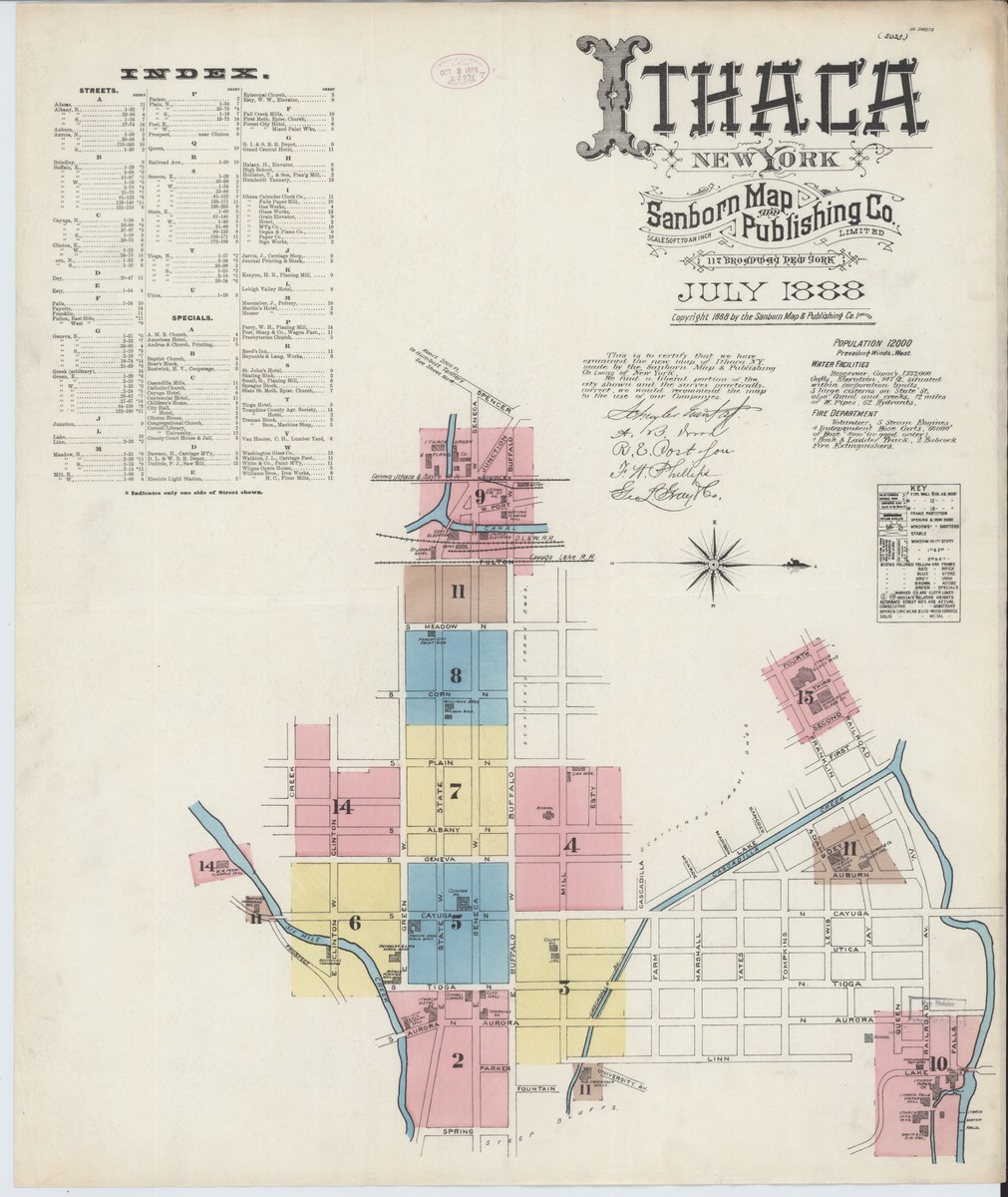 Ithaca, New York (1888) — Sanborn Fire Insurance Map | Sanborn Fire ...